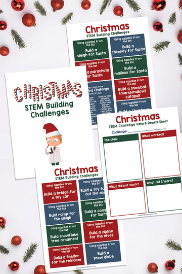 Christmas STEM Building Challenge Printable Pack – Sunshine Whispers