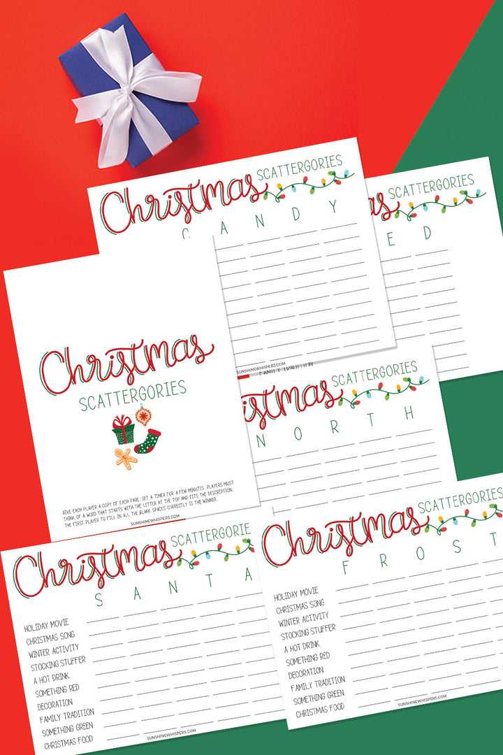 Christmas Scattegories Printable Game – Sunshine Whispers