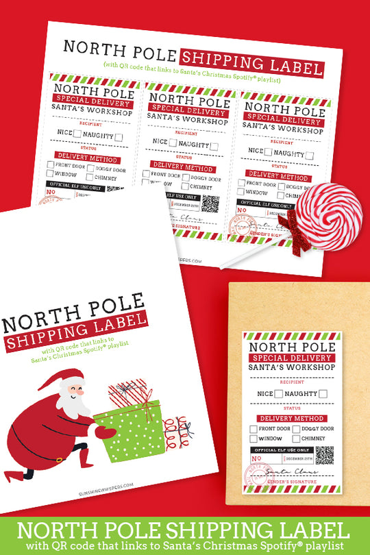North Pole Shipping Label Printable – Sunshine Whispers