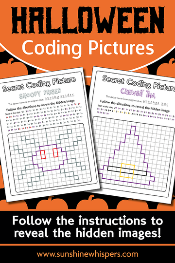 Halloween Coding Pictures Printable Game for Kids – Sunshine Whispers