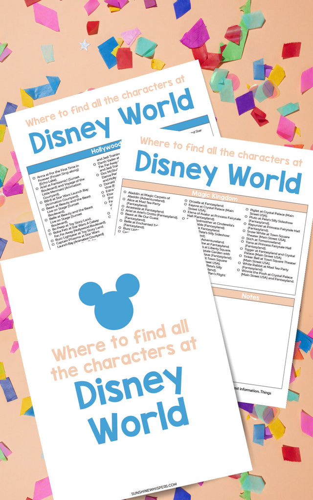Where To Find All Disney Characters! – Sunshine Whispers